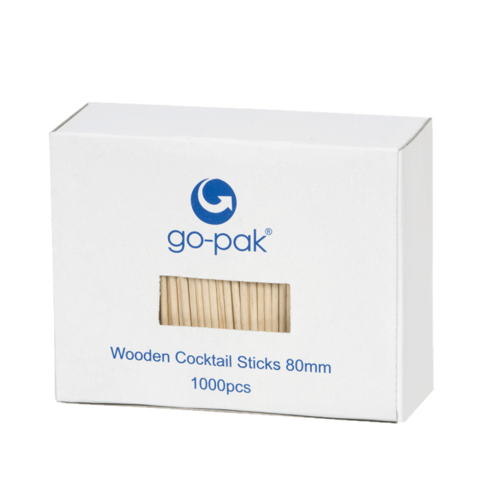 Go Pak Wooden Cocktail Stick 80mm (50x1000) | Henderson's Foodservice ...