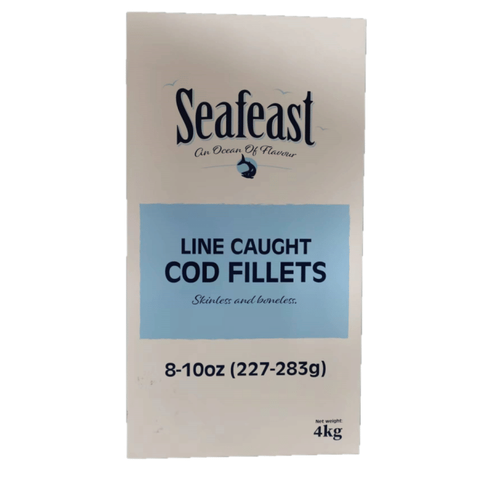 Seafeast Line Caught Cod Fillets 8-10oz (227-283g) (4x4kg) | Henderson ...