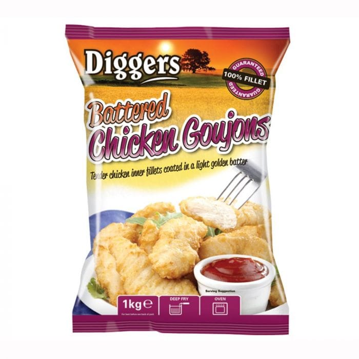 Diggers Battered Chicken Goujons (5x1kg) | Henderson's Foodservice, Ireland