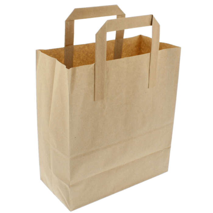 Brown Kraft Paper Bag with Paper Tape Handles (1x250) | Henderson's ...